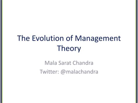 The Evolution Of Management Theory Ppt