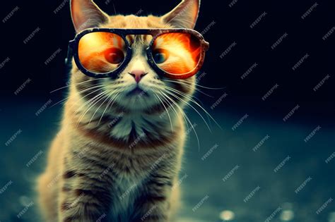 Premium Photo Funny Cat Wearing Glasses Wallpaper