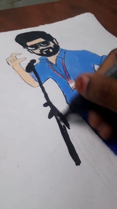Thalapathy From Kutty Story Cartoon Drawing Drawing Thalapathy Vijay