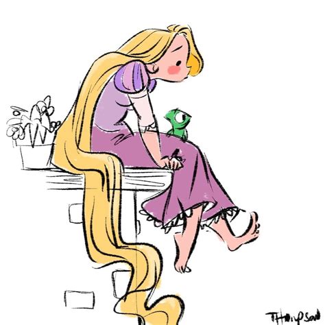 Glinda Drawing Cute Rapunzel And Pascal Drawing