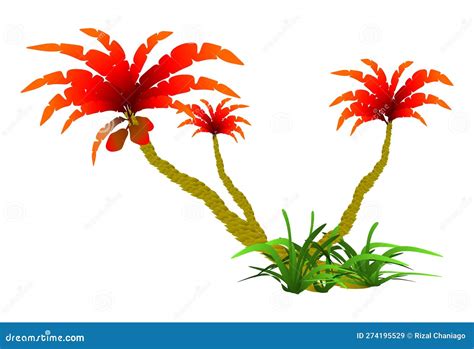 The Illustrations And Clipart Cartoon Image Tropical Palm Tree With