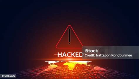Abstract Hack System Hack Warning Symbol Concept Hacking Warning In The