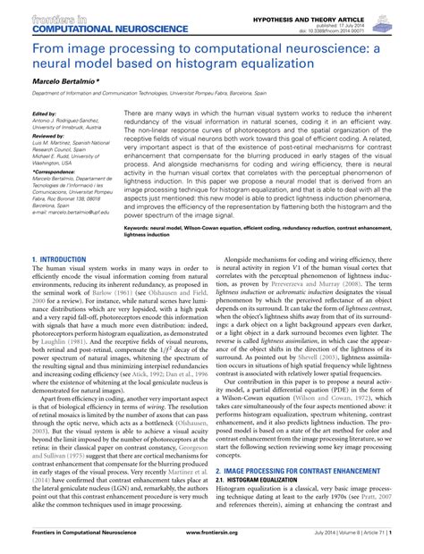 pdf from image processing to computational neuroscience a neural