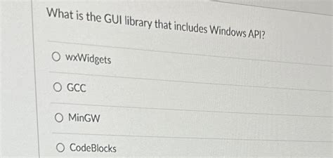 solved what is the gui library that includes windows