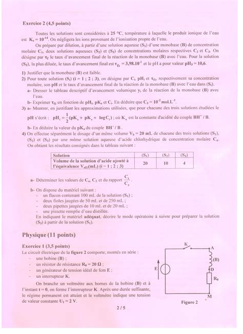 Tunisie Bac 2017 Épreuve Physique Pour Les Sections Maths Sciences Et Techniques Tekiano