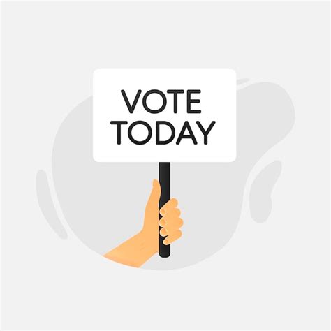 Premium Vector Black Lettering Vote Today The Hand Holds A Flag A