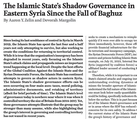 Check Out My New Article With Devorah Margolin Ph D For The Combating Terrorism Centers
