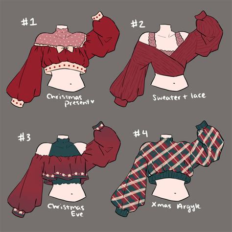 Christmas Crop Top Designs Drawing Anime Clothes Cute Drawings