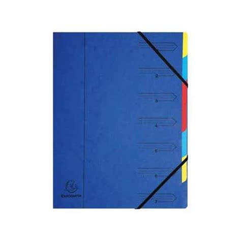 elasticated mulipart file 7 part blue set