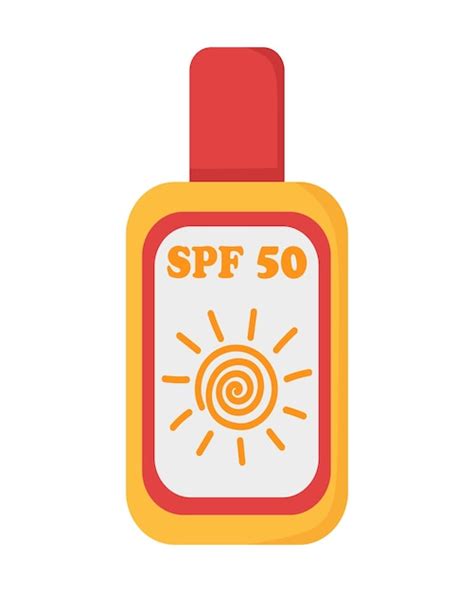 Premium Vector Sunscreen For Relaxing On The Beach Doodle Flat