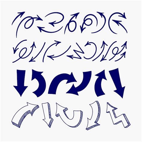 Premium Vector Arrows Vector Icons Set Hand Drawn Freehand Arrows Doodle Direction Pointers