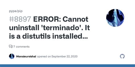 error cannot uninstall terminado it is a distutils installed