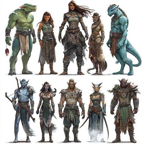 Art And Animations Depicting Different Rpg Fantasy Races And Cultures