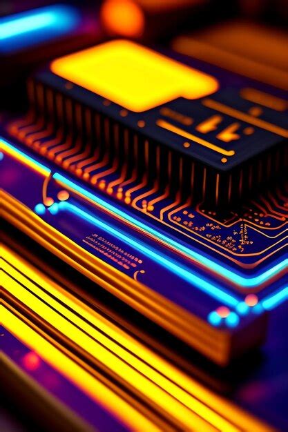 Premium Ai Image Electric Computer Circuit Board Interior Data Microchip Motherboard Ram