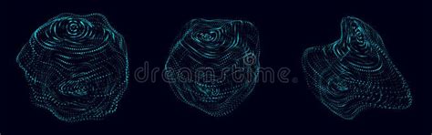 Vector Set Sci Fi Sphere With Particles And Lines Concept Network Connection Frame Sphere