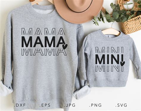 Mama Mini Svg Dxf  Png Eps Mama And Mini Cut File Etsy