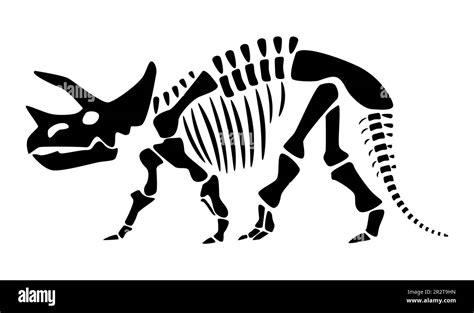 Triceratops Skeleton Silhouette Dinosaurs Side View Vector Stock Vector Image And Art Alamy