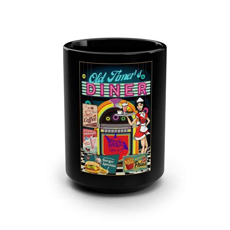 Retro Mug Vintage Coffee Cup 1950s Diner Inspired Tea Mug Classic