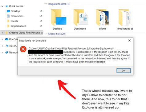 Tried To Delete Creative Cloud Files Personal Fold Adobe Community