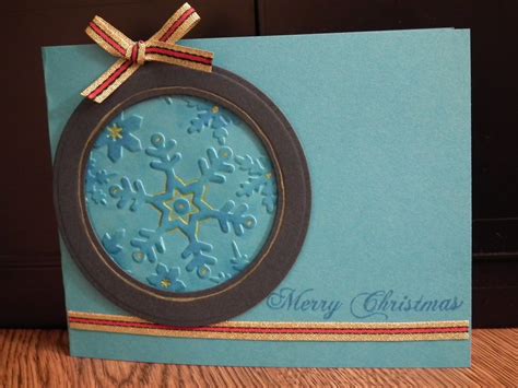 Crafty Card Tricks Homemade Embossing Displaced Ornament Card