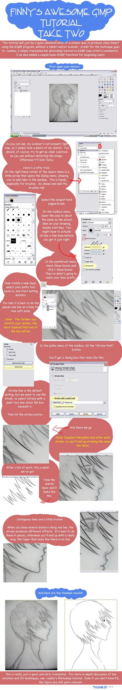 GIMP Lineart Tutorial Gimp Tutorial Gimp Tutorial