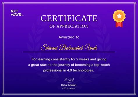 Shivani Babasaheb Unde On Linkedin Nxtwave Rahulattuluri Codetowin