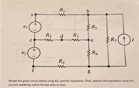 solved model the given circuit above using kcl and kvl