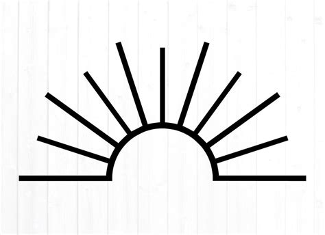 Half Sun Svg Commercial Use Cut File Silhouette Digital Download