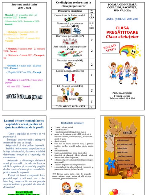 Pliant Clasa Pregatitoare 2023 2024 Pdf