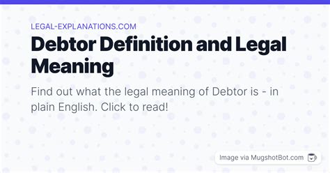 Debtor Definition What Does Debtor Mean