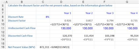 Discount Factor Template Financial Edge