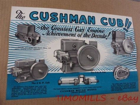 1940s Cushman Cub Gas Engine Catalog Brochure Vintage Original Lincoln