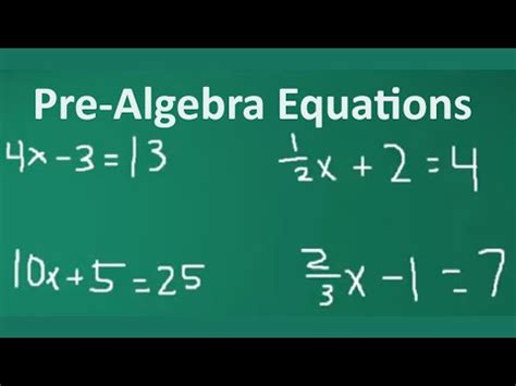 How To Solve Two Step Pre Algebra Equations Youtube