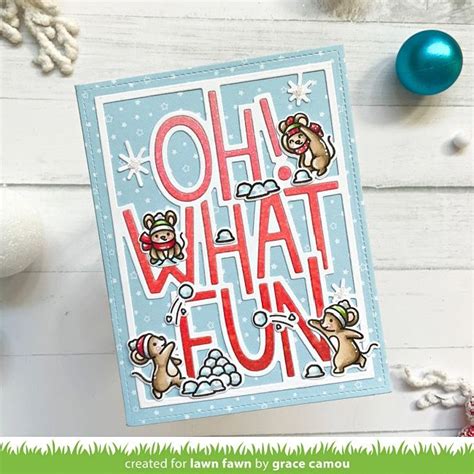 Lawn Fawn Snowball Fight And Snow Flurries Background Stencil