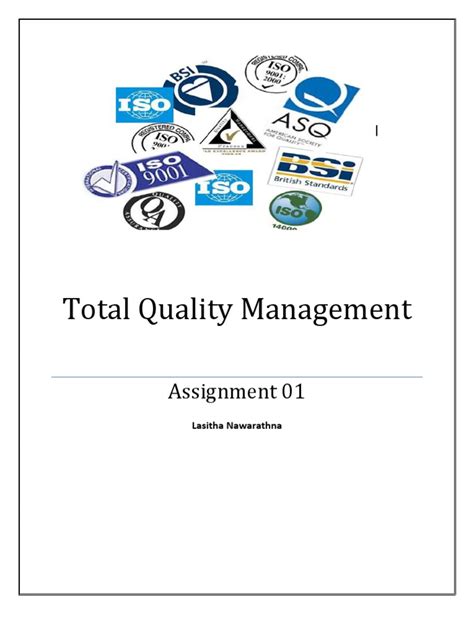 Total Quality Management Assignment 01 Pdf Quality Assurance Six Sigma