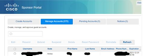 Solved How To Export Guest Managed Accounts In Ise For Guest Wlan Service Cisco Community