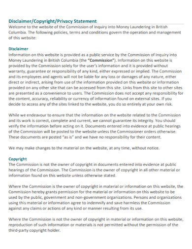 10 Copyright Disclaimer Statement Examples To Download