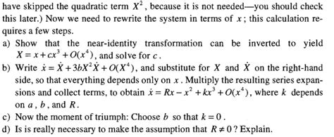 Solved 326 Eliminating The Cubic Term Consider The