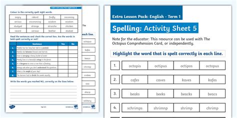Gr 4 Extra Lessons Spelling Activity Activity 5