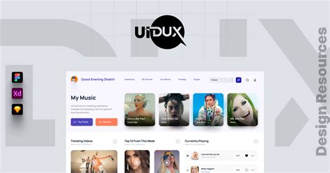 Music Dashboard UI Concept Adobe XD Resources UIDux