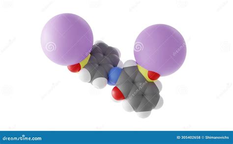 Azorubine Molecular Structure 3d Model Molecule E122 Structural Chemical Formula View From A