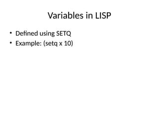 Comprehensive Overview Of Lisp Programming Language Features History