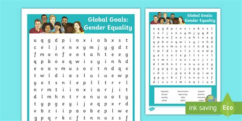 Gender Equality Word Search Global Goals Y3 6 Twinkl