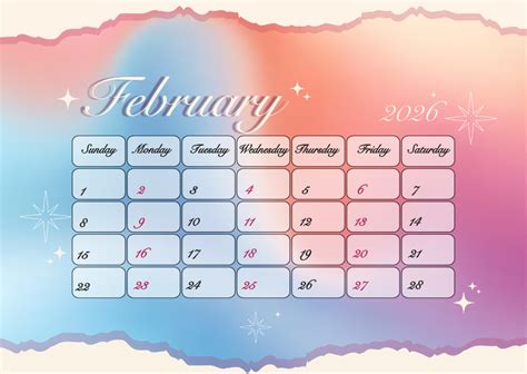 Free February Calendar 2026 Printable