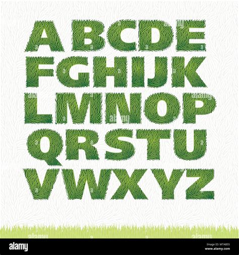 All Letters Of Green Grass Alphabet Stock Vector Image And Art Alamy
