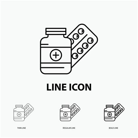 Medicine Pill Capsule Drugs Tablet Icon In Thin Regular And Bold