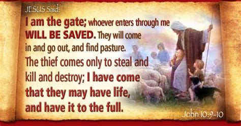 John 109 10 I Am The Gate Whoever Enters Through Me Will Be Saved