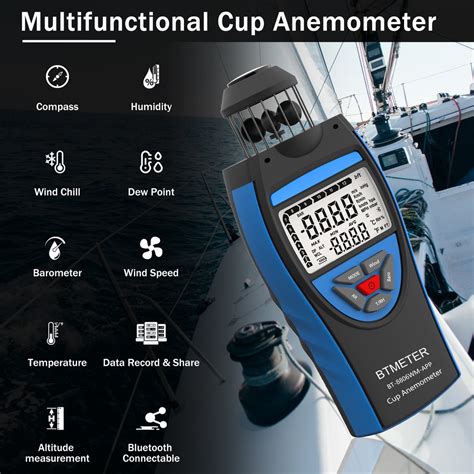 Btmeter Bt 8806wm App Cup Anemometer Handheld Air Flow Meter Wind Spe