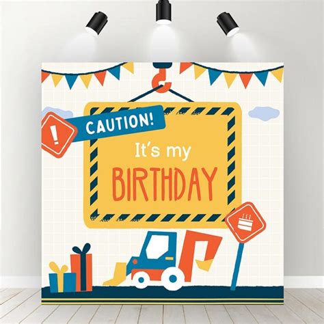 Construction Backdrop Precious Party Prints