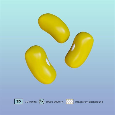 Premium Psd 3d Illustration Yellow Beans
